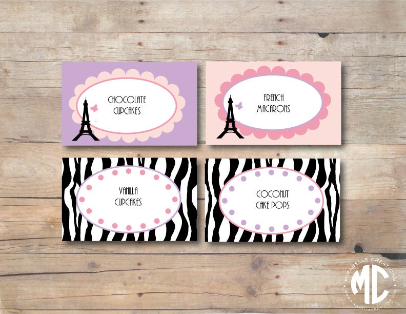 PRINTABLE Placecards / Fancy Labels Fancy by MirabelleCreations