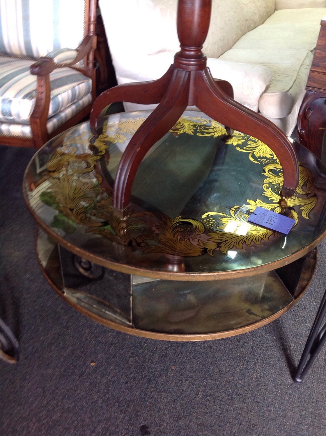 Mid Century Hollywood Regency Cicular Coffee Table (lazy susan) – San ...