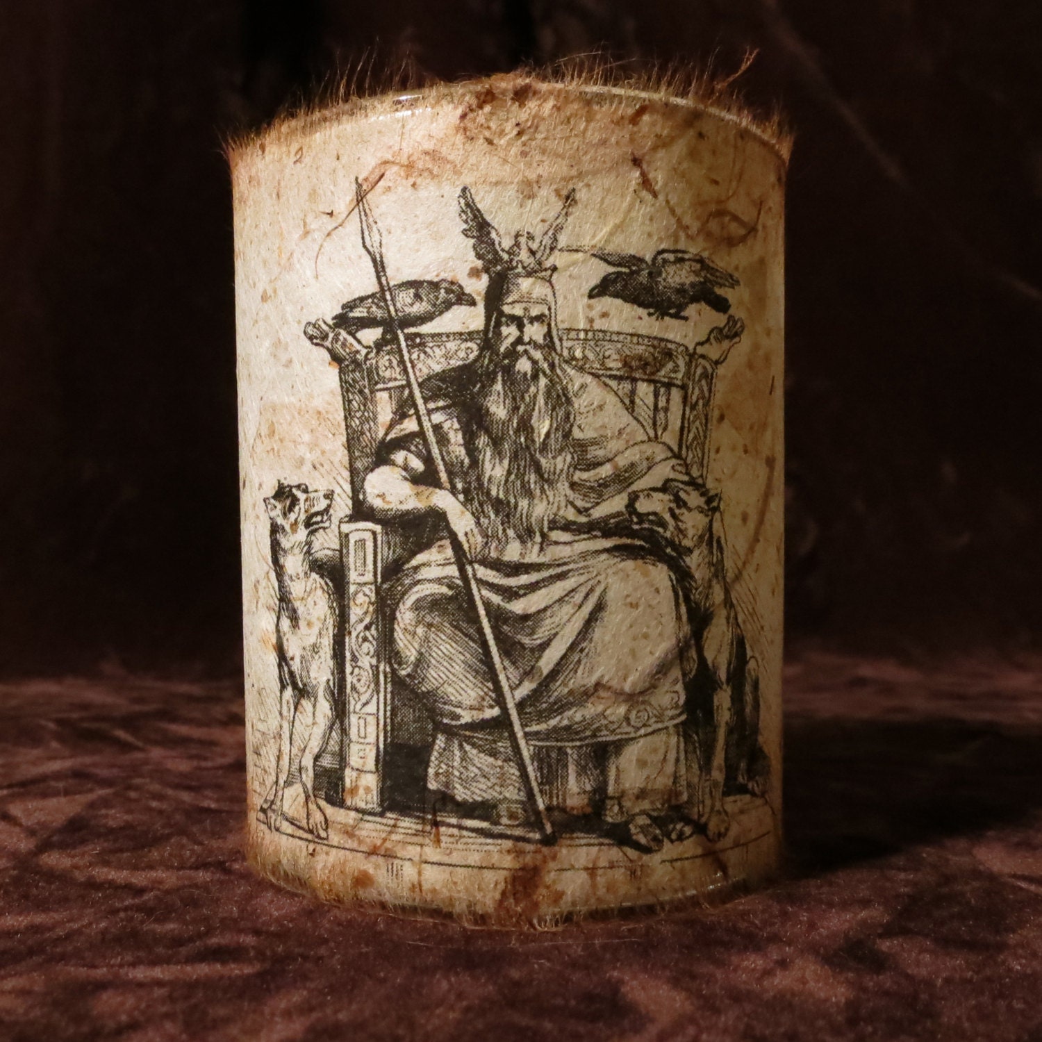Odin Candle holder/ luminary with mango leaf paper Norse God