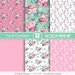 Teal Digital Paper Pink Digital Papers Floral Digital