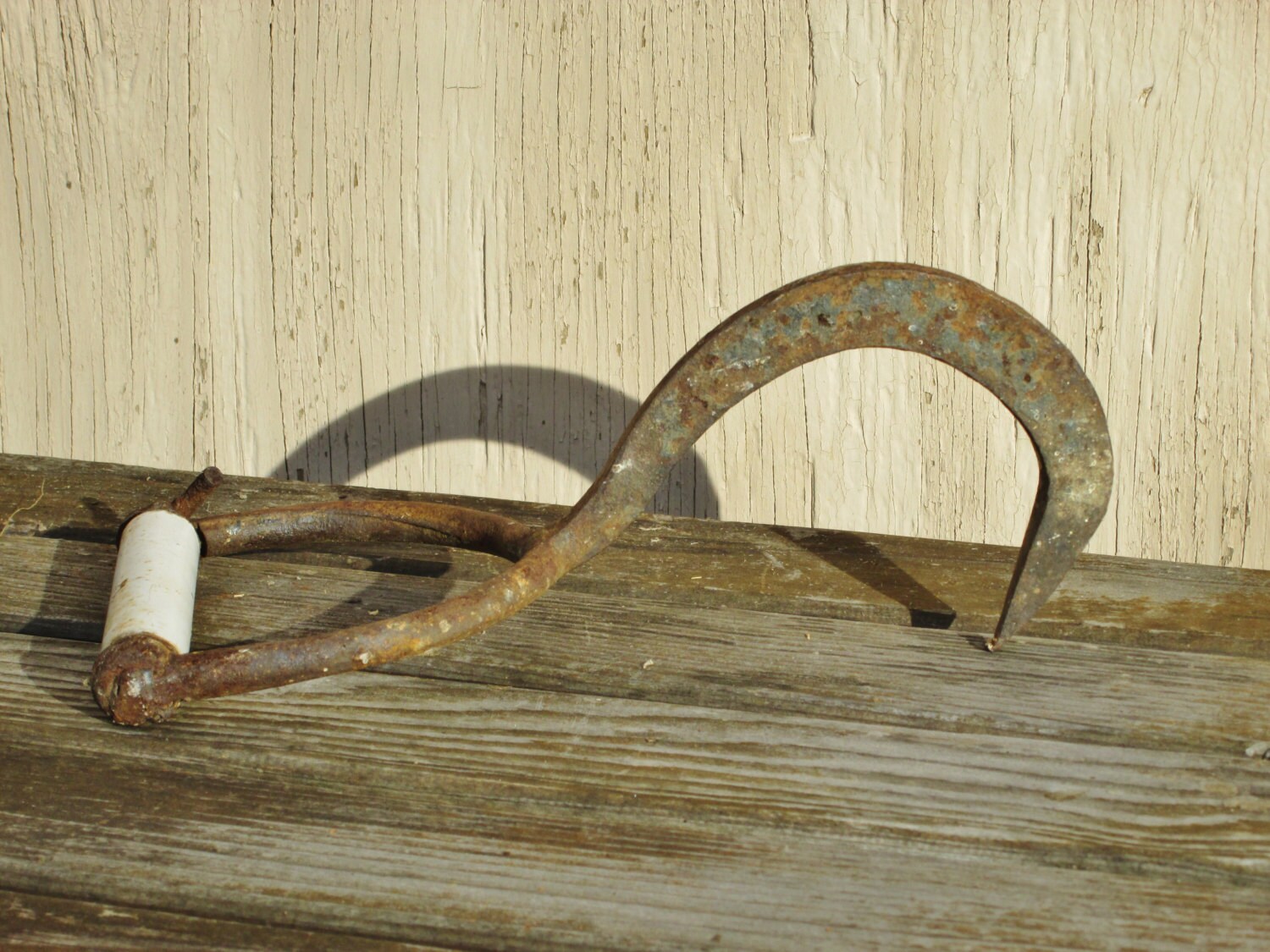 Rusty Hay Hook Rustic Primitive Farm Salvage Cargo Wood