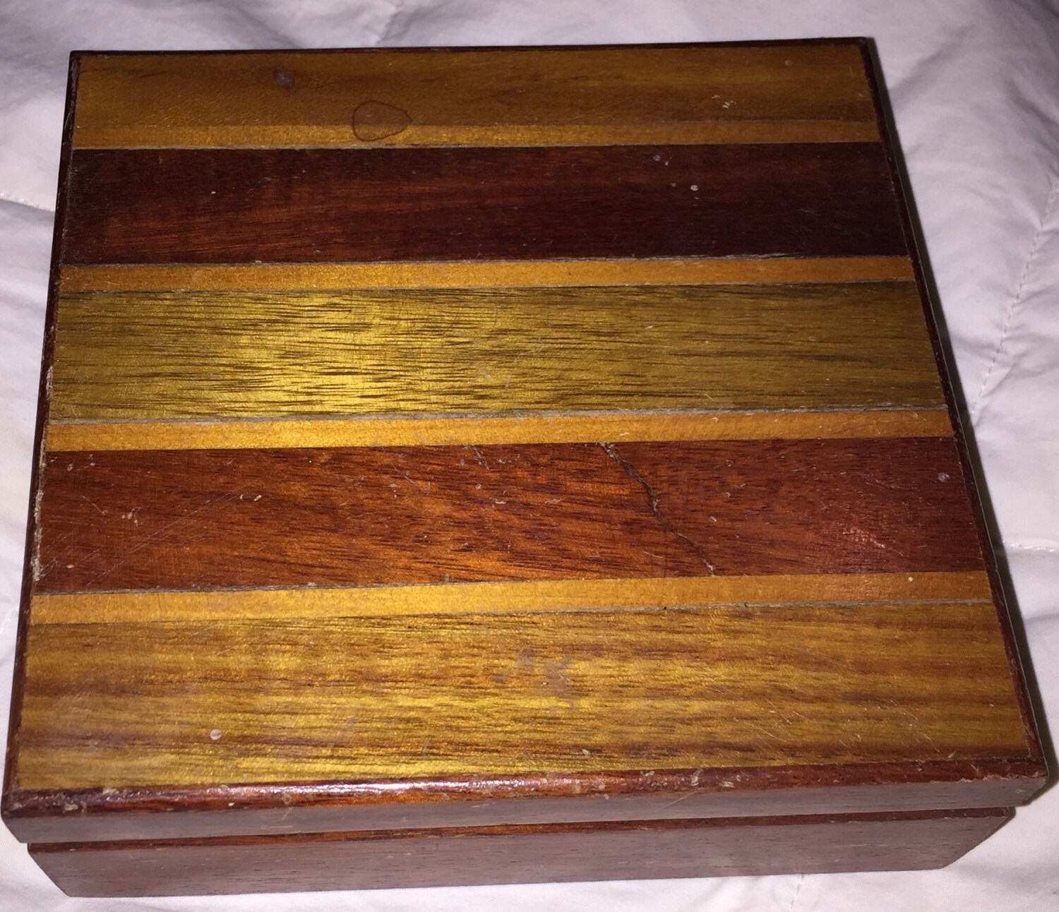 Antique Handmade Box Handsome Vintage Wooden Inlay Hinged Box – Haute Juice