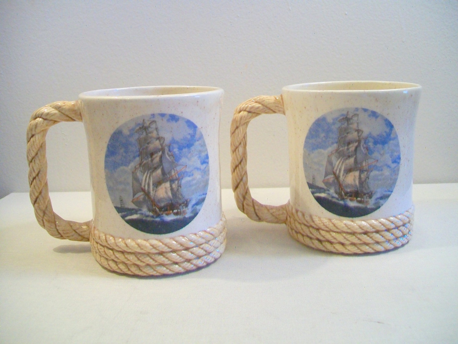Set of 2 Vintage Ship Shape Mugs Nautical Decor – Haute Juice