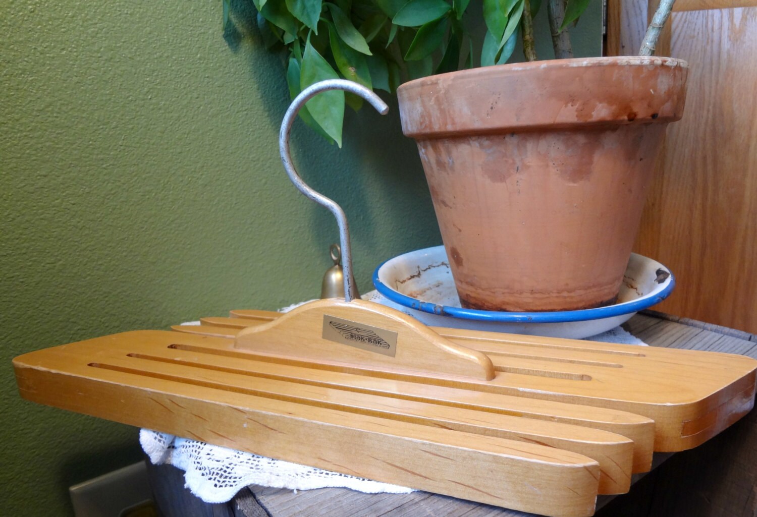 Wooden Vintage slacks/pants hanger, Slak-Rak, Samuel Applestone ...