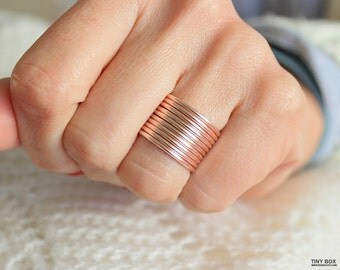 Gold Statement Ring Gold Tube Ring Gold Ring Wide Band