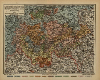 Vintage germany map | Etsy
