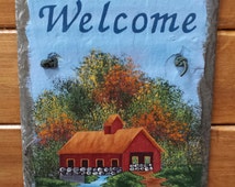 Popular items for hand painted slate on Etsy