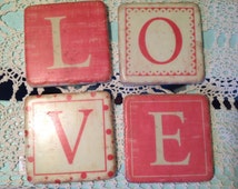 Popular items for love coasters on Etsy