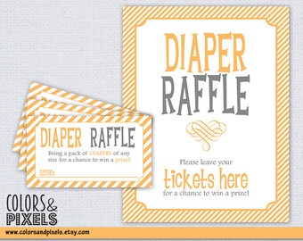 Diaper Raffle Tickets and Table Sign Baby Shower Printable