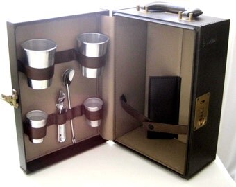 Vintage Travel Bar, Portable Liquor Case, Trav-L-Bar, 2 Bottle with ...