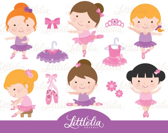 Ballerina clipart Ballet dancer clipart Cute ballerina