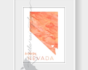 NEVADA STATE Print Nevada Art Nevada Poster Nevada Wall