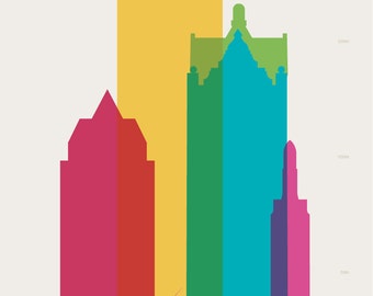 Shapes of Cleveland art print by DesignedbyYoni on Etsy