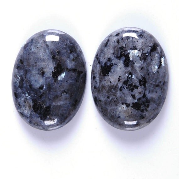 40mm Black labradorite Larvikite oval flatback cab cabochon