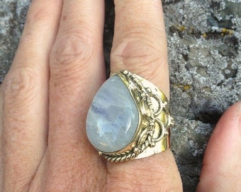 Mens moonstone ring | Etsy