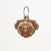 Pug Keychain Pug Dog Carved Wood Key Ring Pug Face Wooden