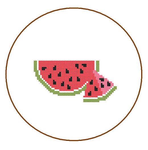 Instant Download Watermelon Cross Stitch Pattern red green