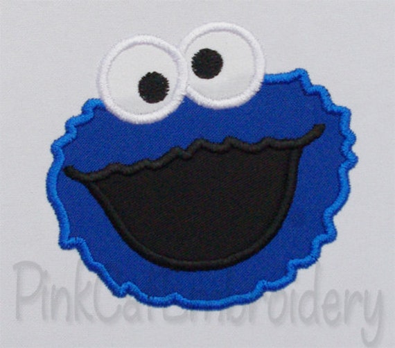 Cookie Monster Applique design Sesam Street by PinkCatEmbroidery