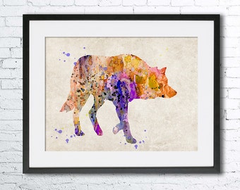 Wolf watercolor | Etsy