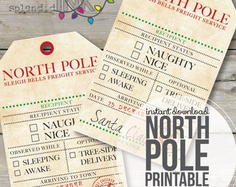 Popular items for north pole tag on Etsy