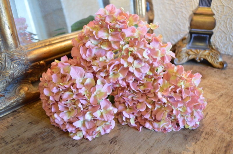Antique Vintage Pink Artificial Hydrangeas
