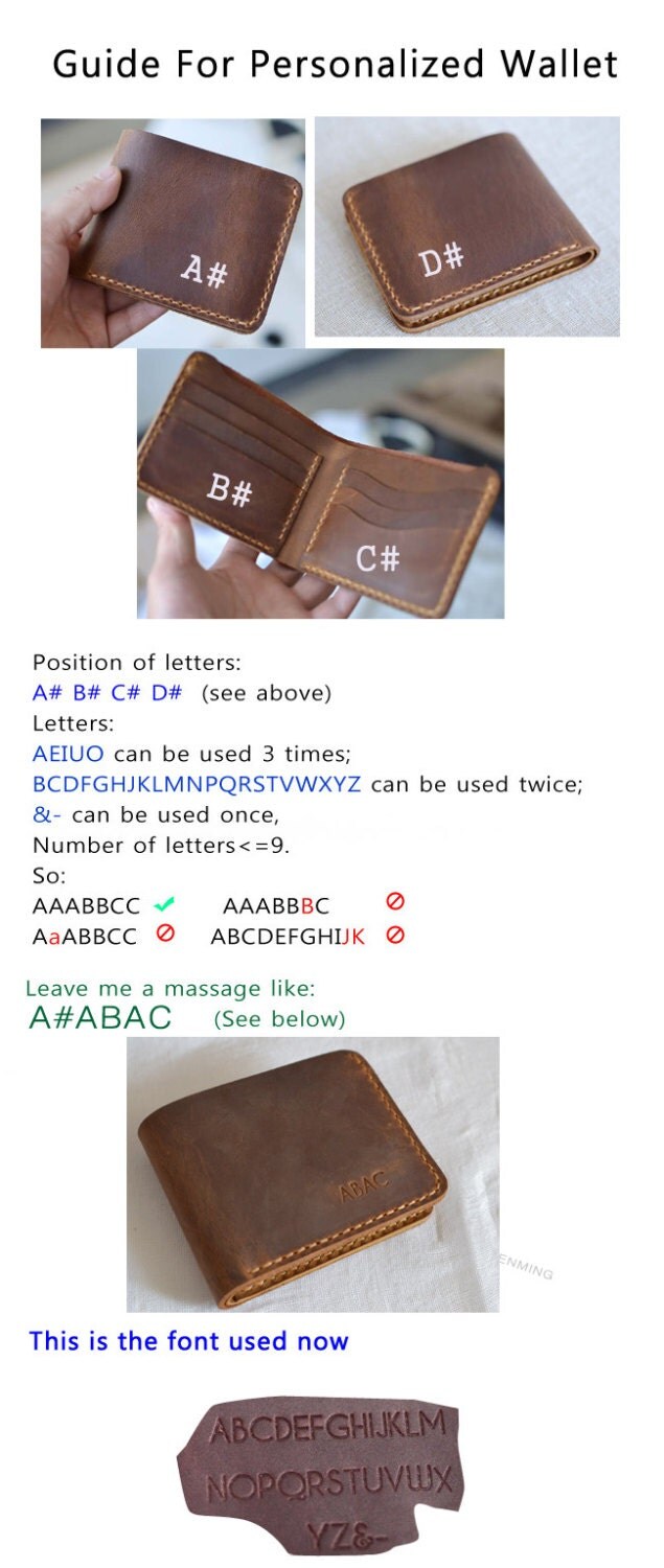 Handmade Wallet Mens Leather Wallet Hand Sewing by Yesterwish