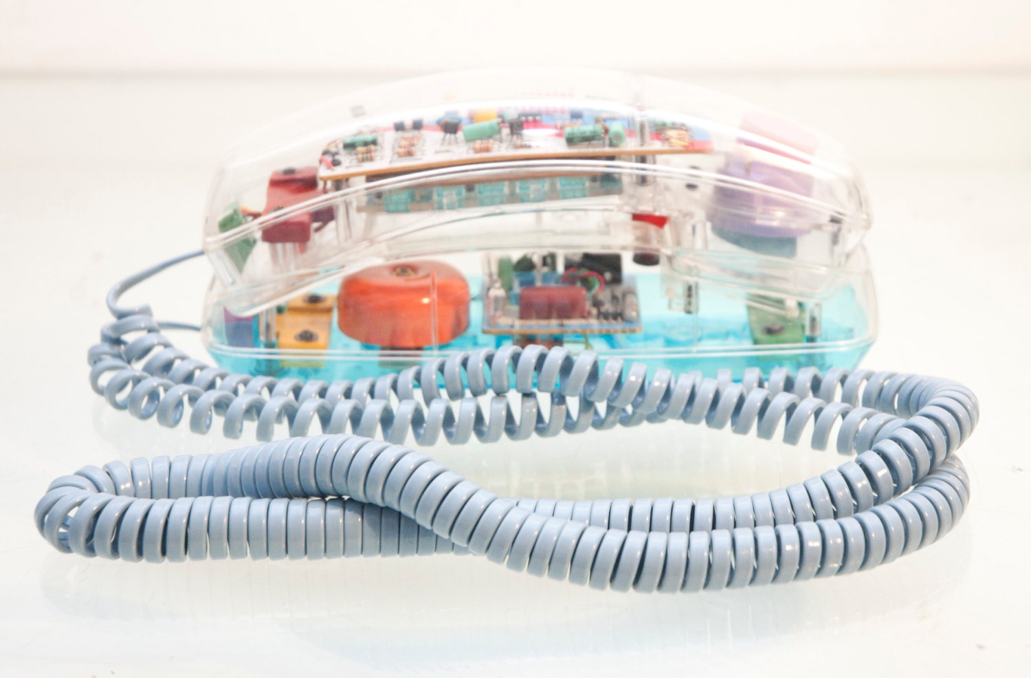 Retro Modern Unisonic Lucite Clear Plastic Telephone 80s style