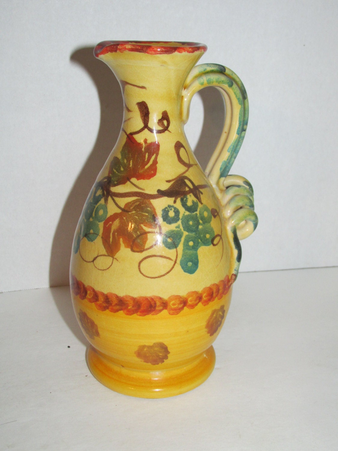 Italica ARS Hand Painted Pitcher – Italy – Oil Pitcher – Pottery ...