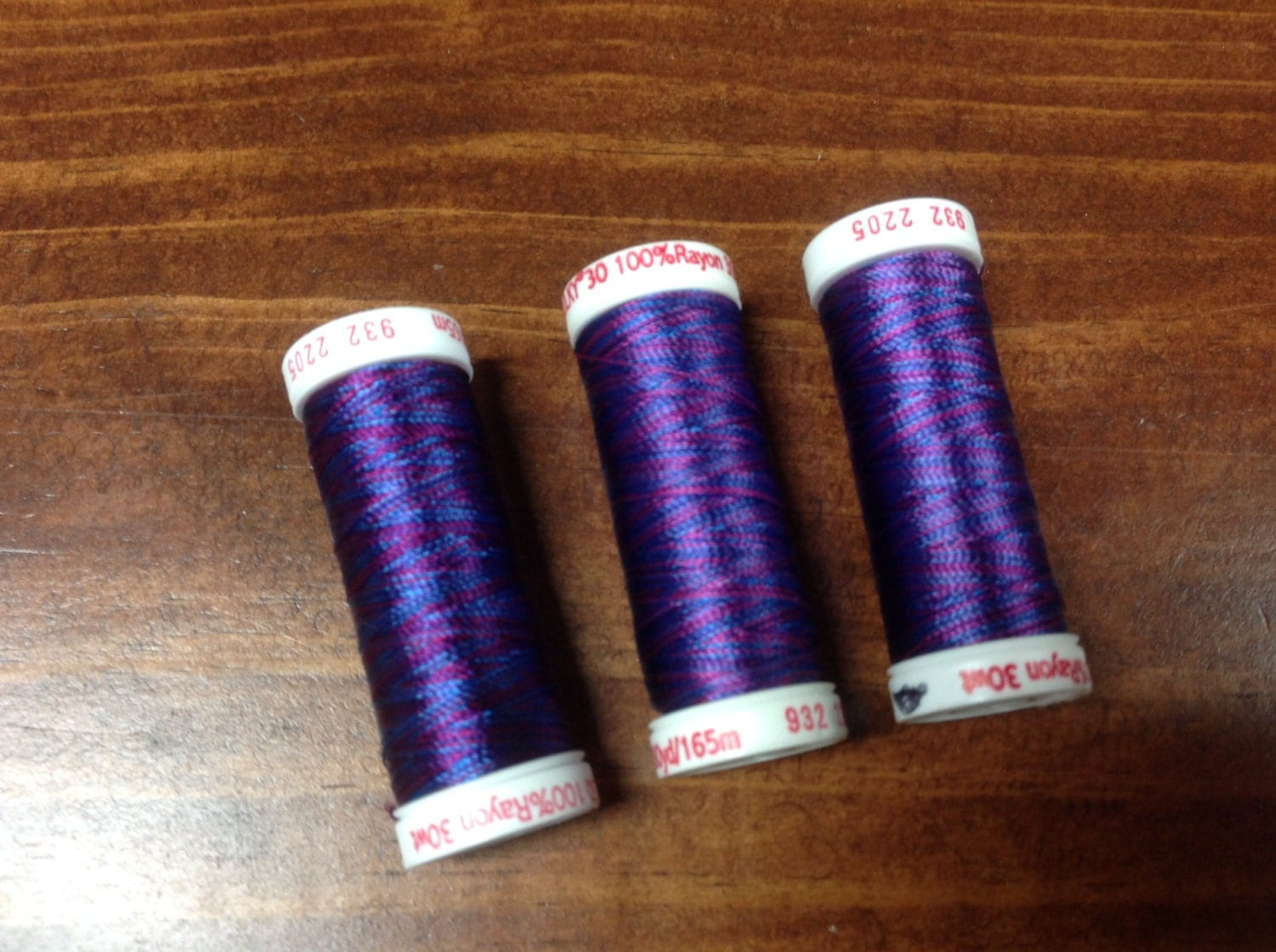 Sulky Embroidery Thread 3 spools Variegated Purple Blue