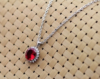 Unique red stone necklace related items | Etsy