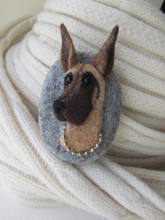 reserve for Melody.Needle felted brooch dog.Needle felted