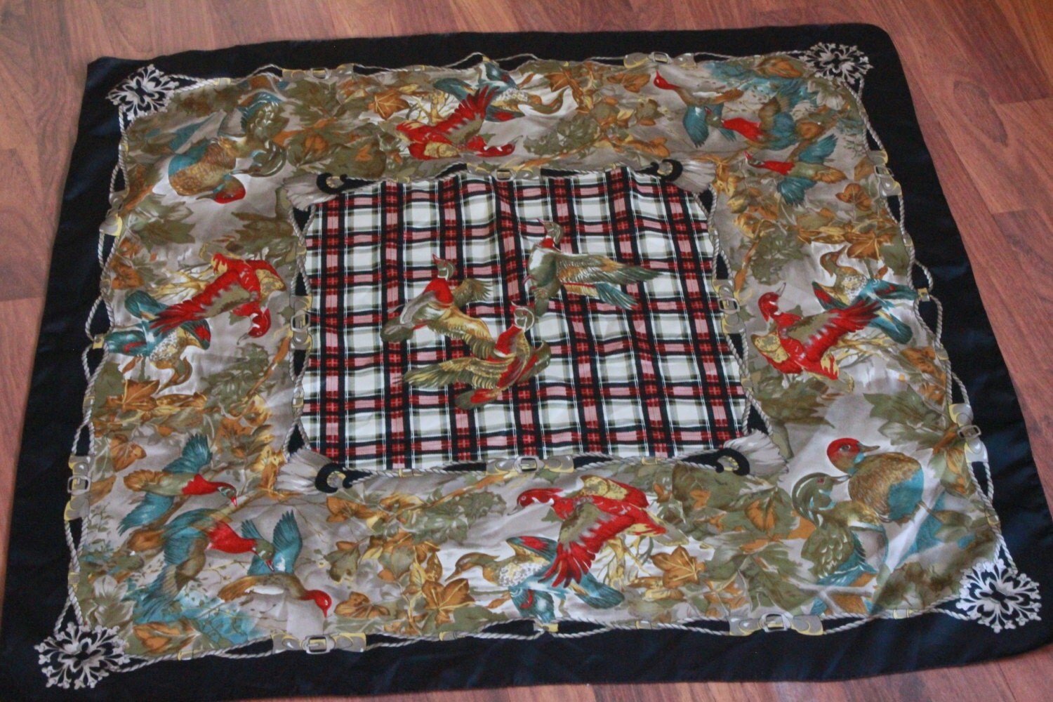 Duck Print Scarf, Multi Function Vintage Scarf, Square Scarf, Square ...