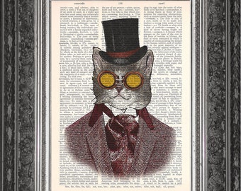 Popular items for steampunk cat on Etsy