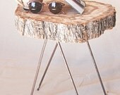 Raw Reclaimed Wood End Table - Night Stand - Bed Side Table