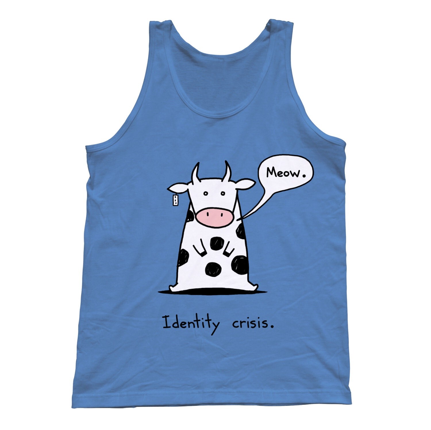 Identity Crisis Cat Cow Tank Top Cute Funny Cow Unisex Tank