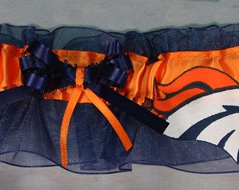 Denver Broncos NFL Handmade Football Wedding Garter Set