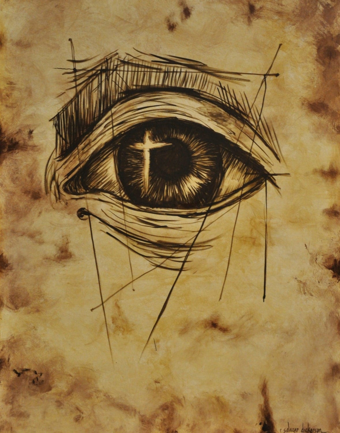 Eye of Jesus Symbolic Eye of Christ Cross Reflected in the