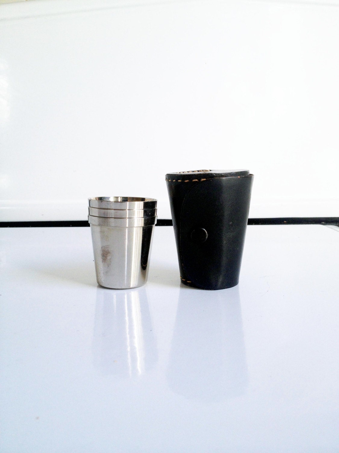 Antique Metal Travel Shot Glasses German By Sergeantsailor