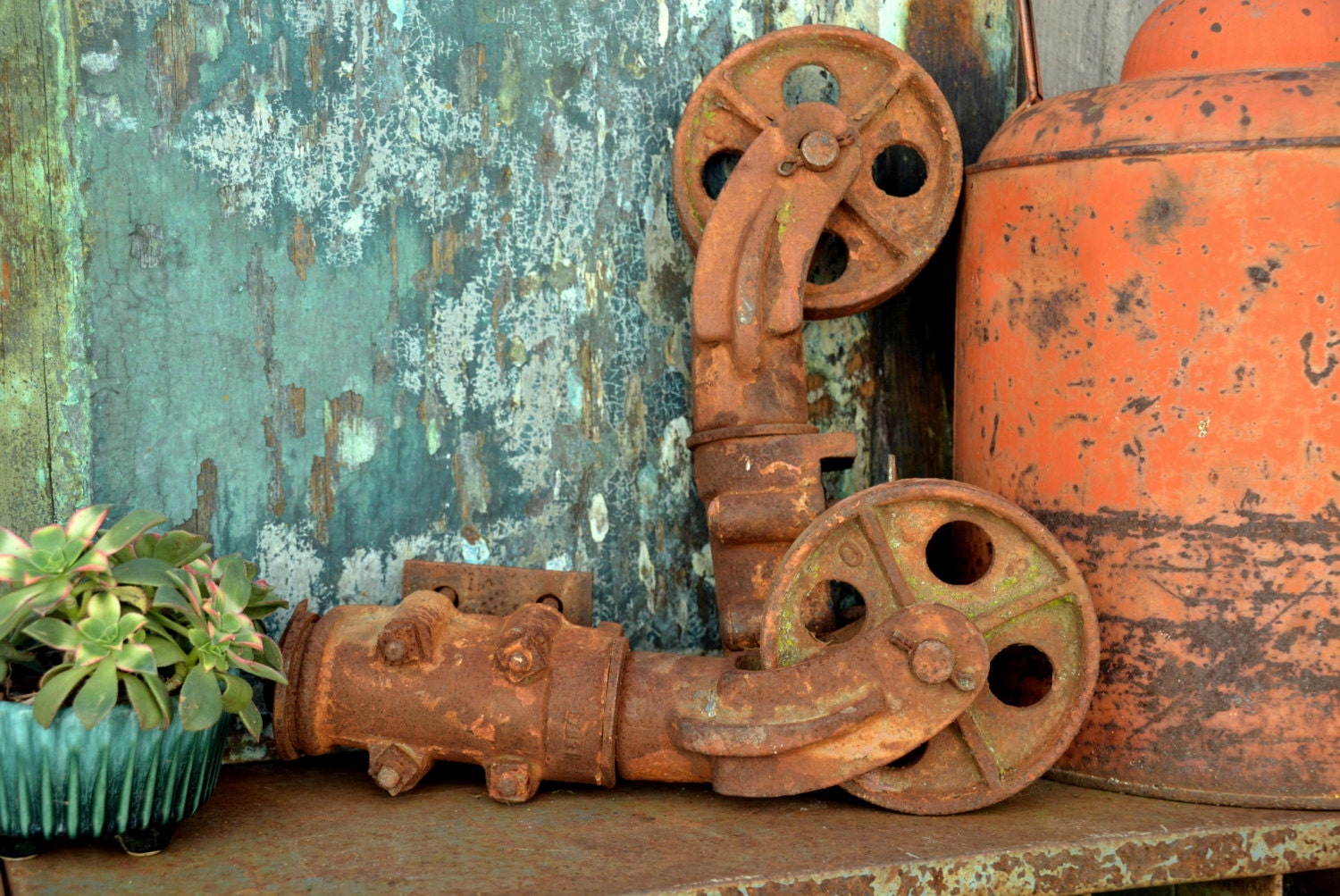 Two GIANT Iron Casters: Pair of Large (6″ diameter) Antique Heavy Duty ...