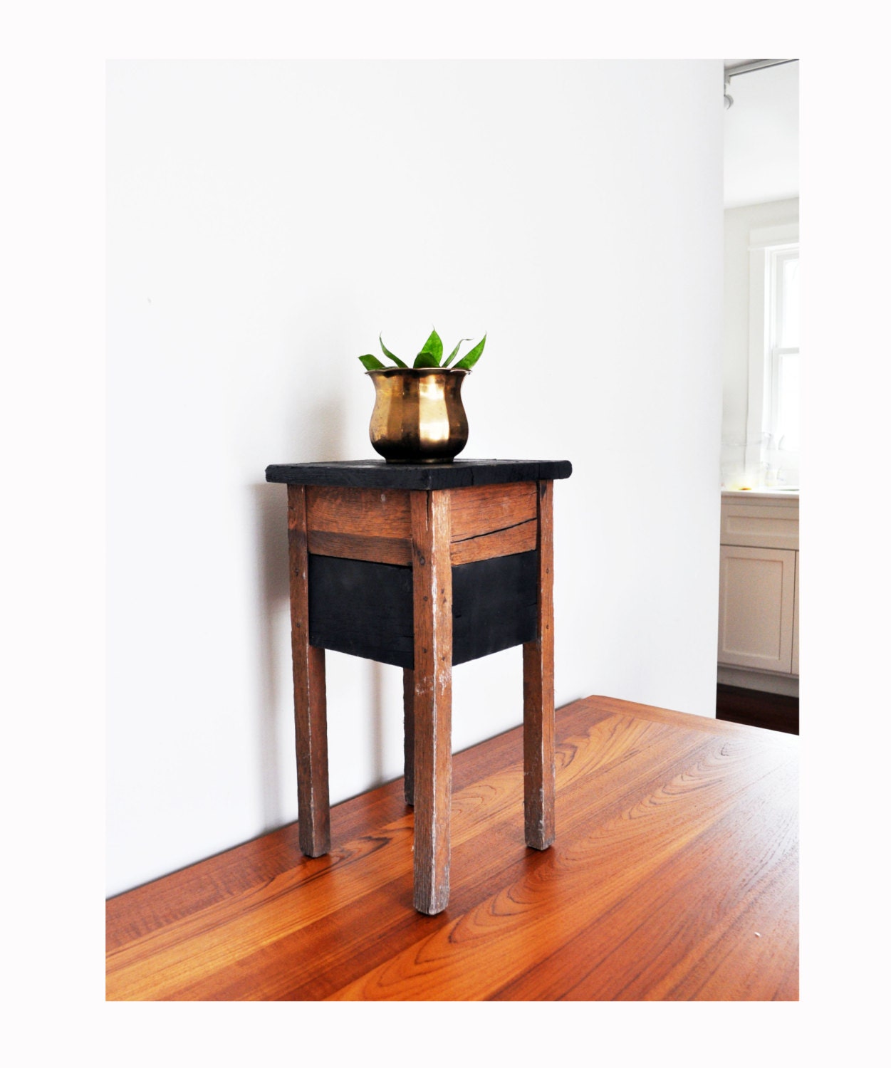 Small Vintage Rustic Wood Table / Stand – Haute Juice