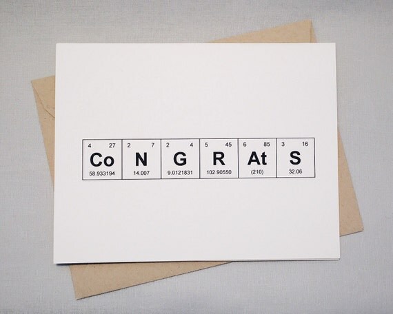 Congratulations Science Greeting Card Periodic Table of the