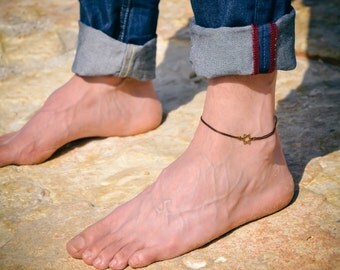 Anchor anklet for men men's anklet with a silver anchor