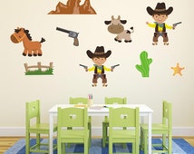 Unique cowboy wall decal related items | Etsy