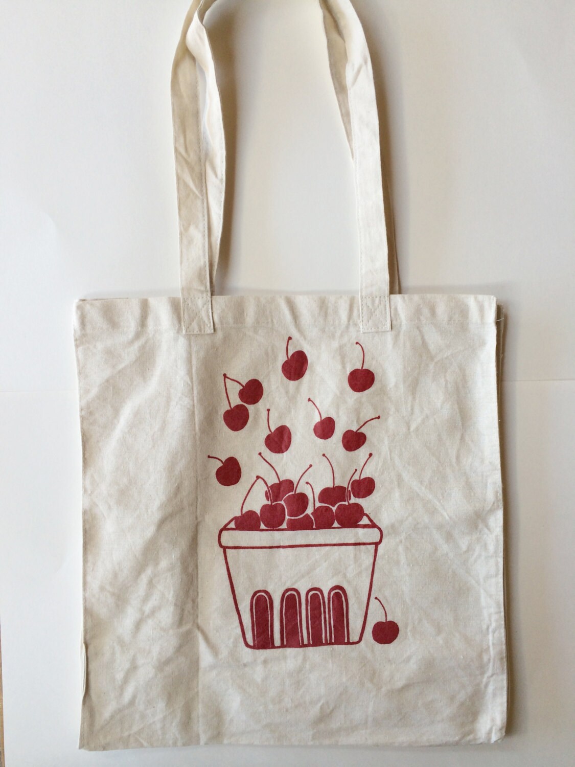 Cherry Tote Bag Market Tote Fruit Tote Reusable Bag