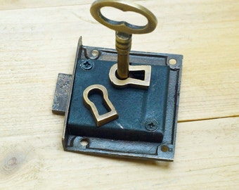 Set Brass Key Lock and SKELETON Keys with VICTORIAN Key Hole