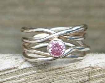 Sterling silver russian wedding ring infinity ring tripple