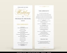 Popular items for gold wedding program on Etsy