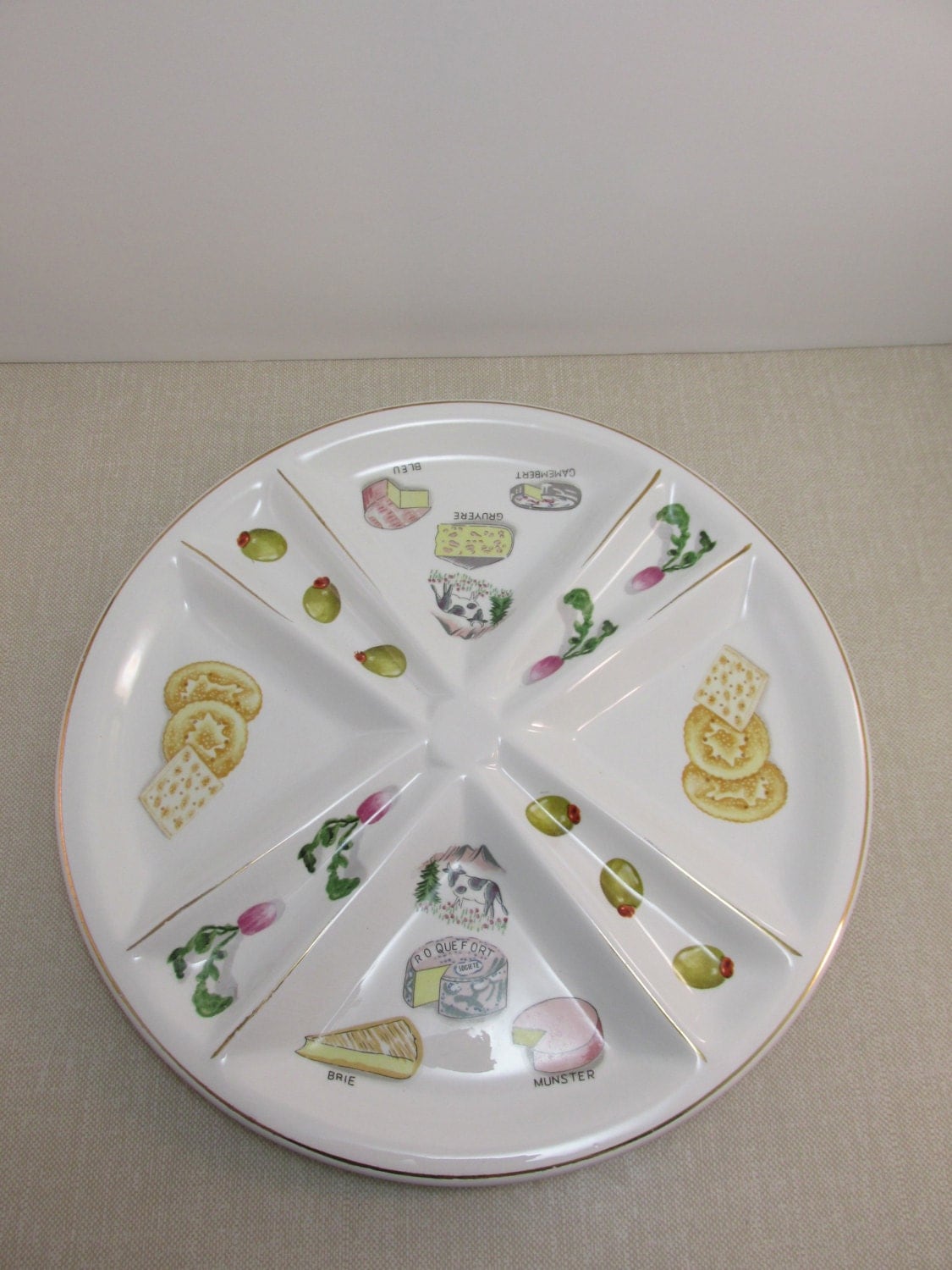 Vintage IDE Brothers Idezen Ware Serving Plate, Appetizer Tray | white ...