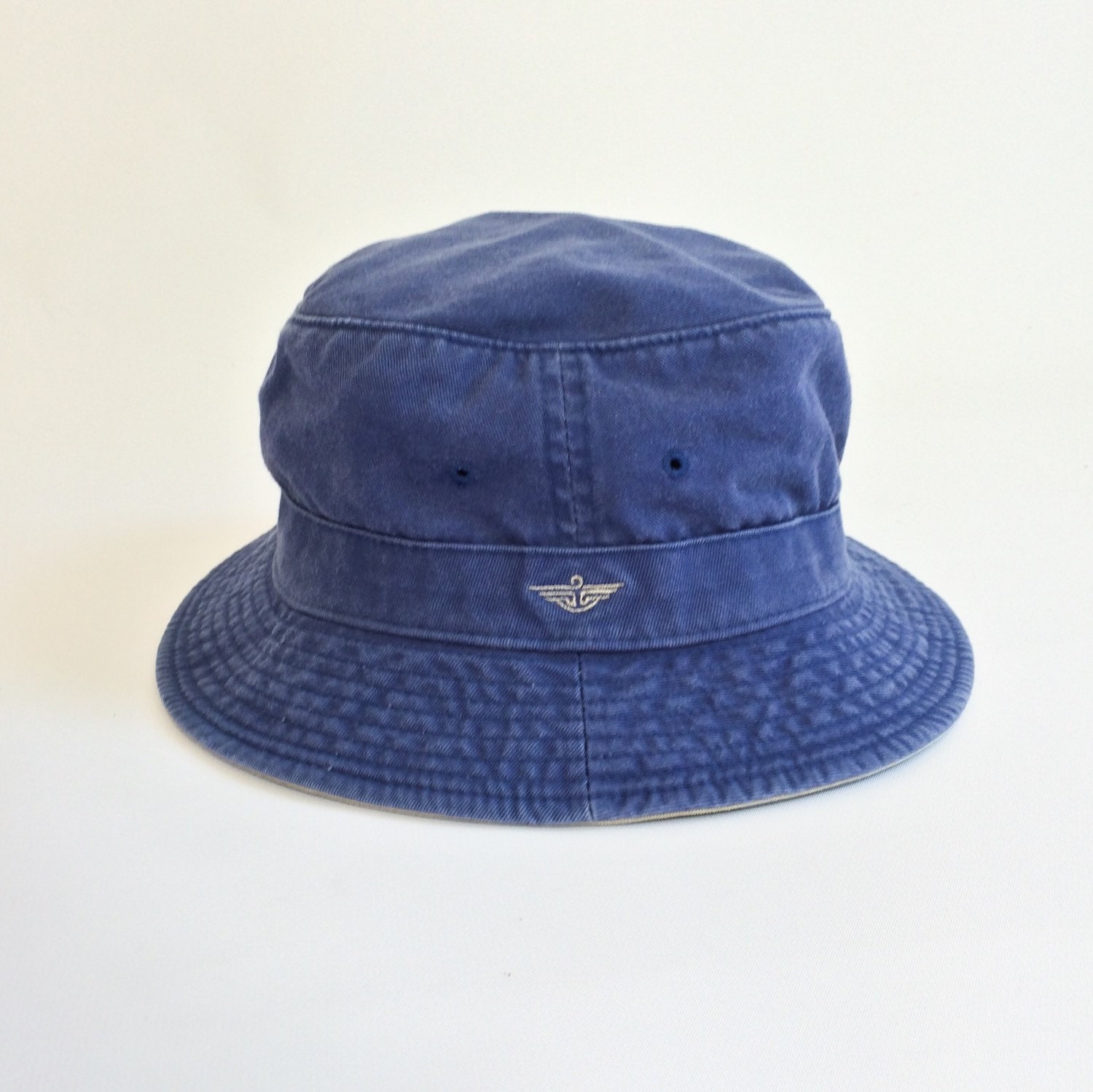 90s Denim BUCKET Hat Faded Blue Mens Boat Hat Prep DOCKERS Hip