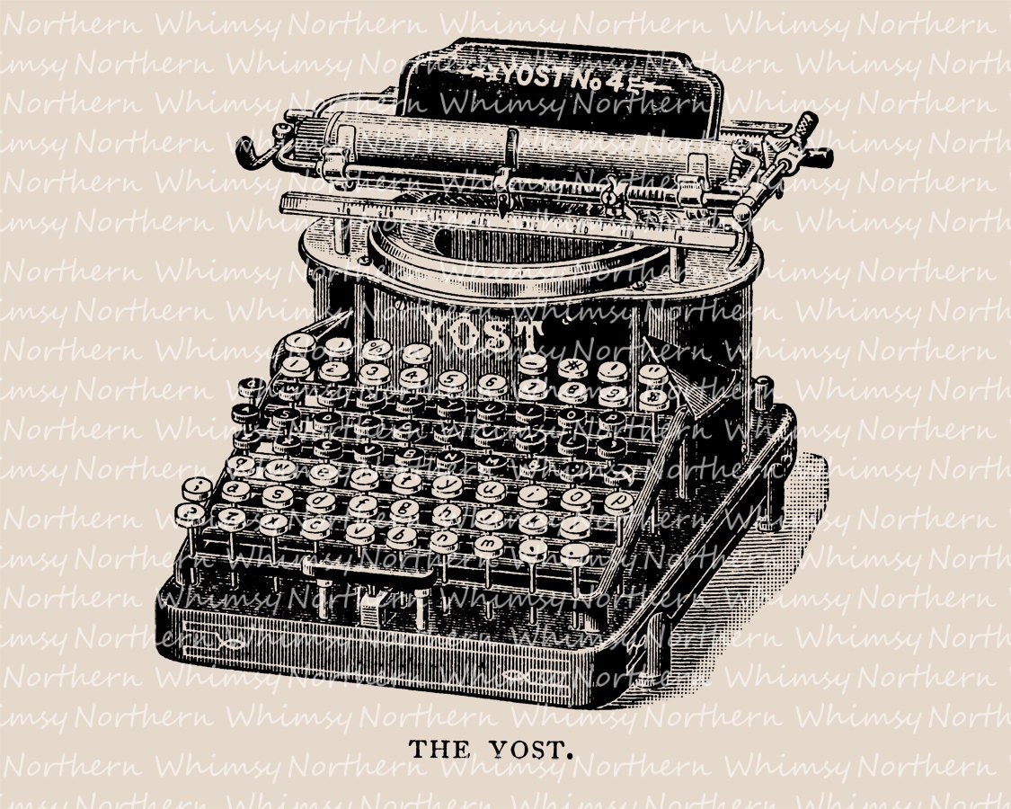 Victorian Typewriter Clip Art Vintage Typewriter Image